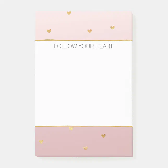 Gold Blush Pink Ombre Hearts Post-it Notes | Zazzle