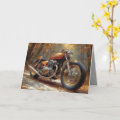 Gold Bobber Motorcycle Card - Forest Background | Zazzle