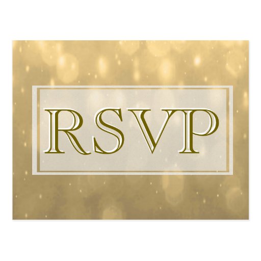 Gold Bokeh | RSVP Postcard | Zazzle