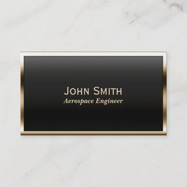 Gold Border Aerospace Engineer Business Card | Zazzle