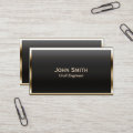 Gold Border Civil Engineer Business Card | Zazzle
