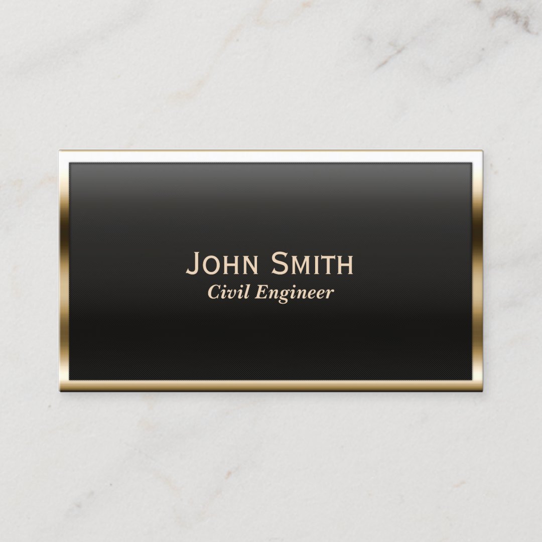 Gold Border Civil Engineer Business Card | Zazzle