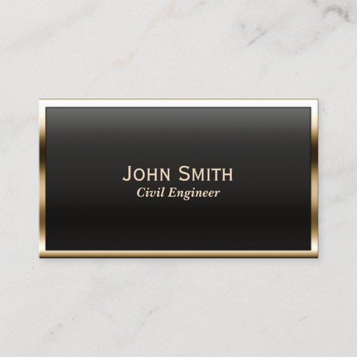 Gold Border Civil Engineer Business Card | Zazzle.com