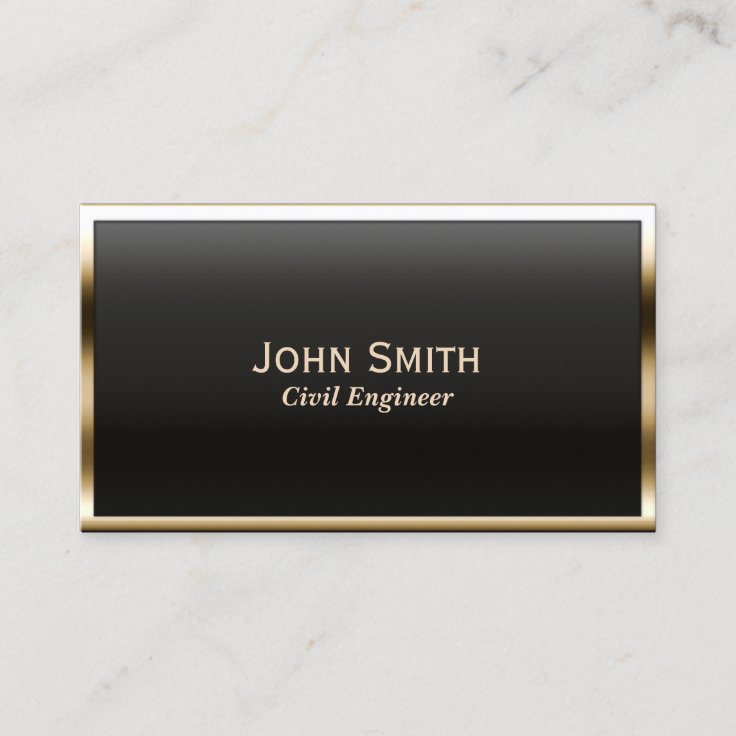 Gold Border Civil Engineer Business Card | Zazzle