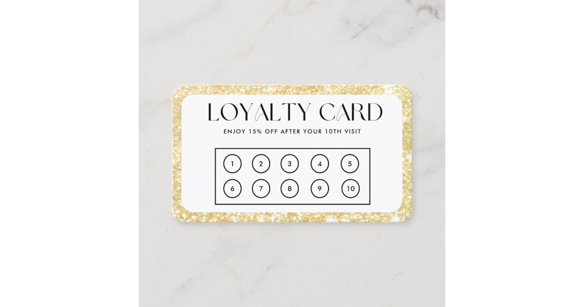 Gold Border Custom Loyalty Card | Zazzle