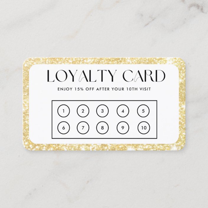 Gold Border Custom Loyalty Card | Zazzle