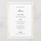 Gold Border Elegant Wedding Menu Card | Zazzle.com