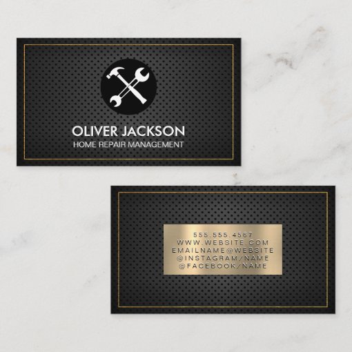 Gold Border | Perforated Mesh Business Card | Zazzle