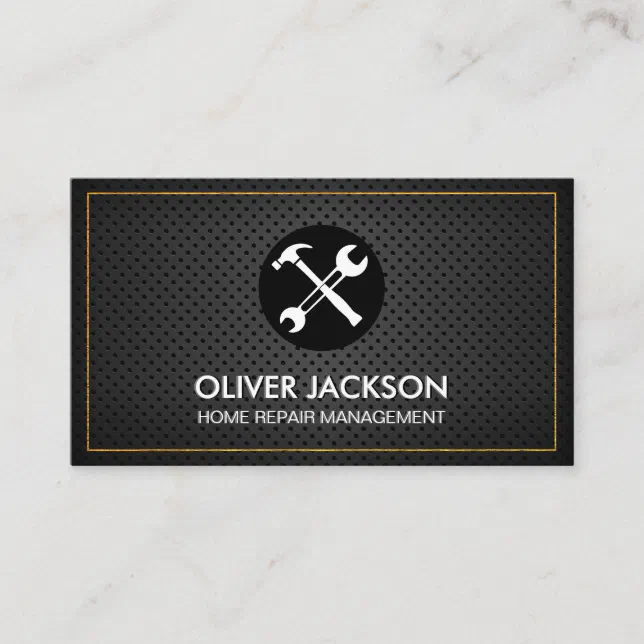 Gold Border | Perforated Mesh Business Card | Zazzle