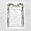 Gold Bow & Greenery Garland Wedding Timeline Program | Zazzle