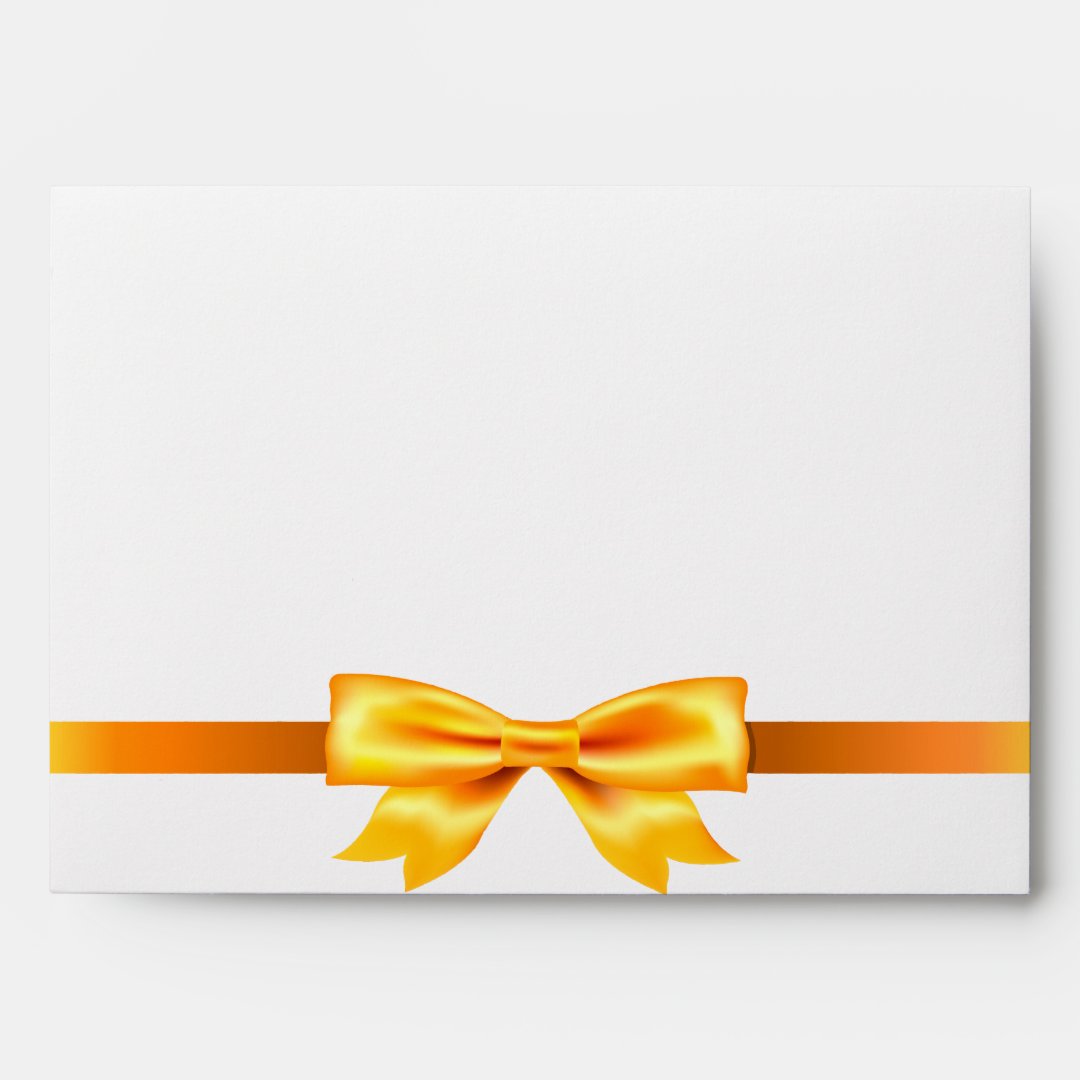Gold bow rose gold elegant wedding white envelope | Zazzle