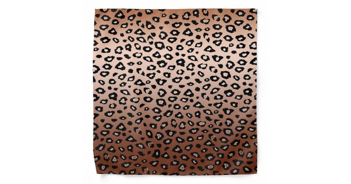 Gold Bronze Leopard Print Ombre Bandana | Zazzle