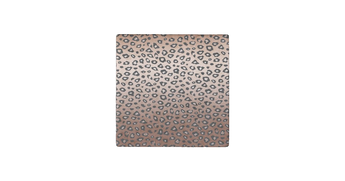 Gold Bronze Leopard Print Stone Magnet | Zazzle