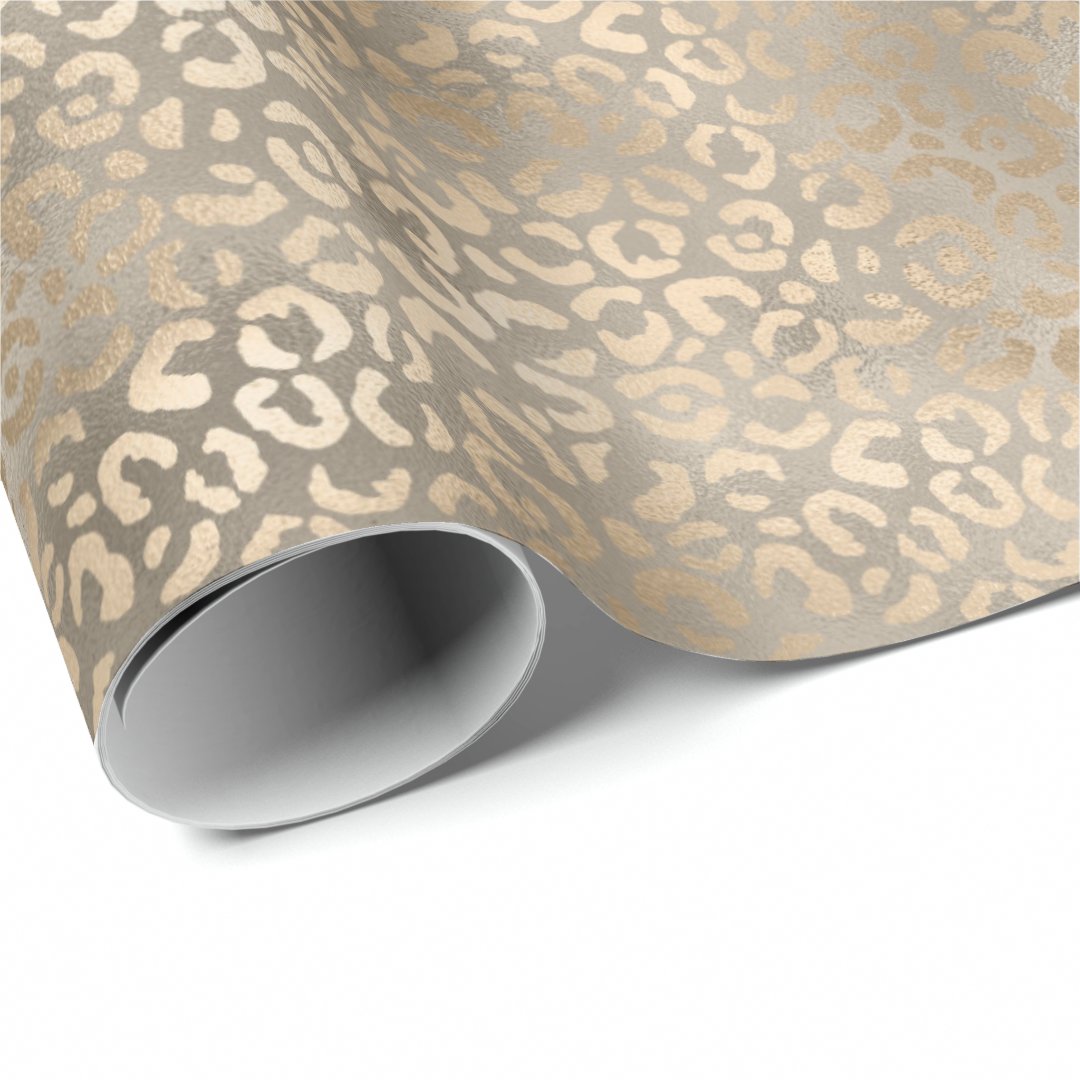 Gold Bronze Leopard Print Wrapping Paper | Zazzle