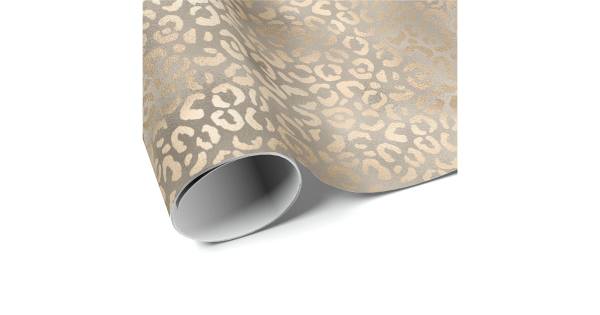 Gold Bronze Leopard Print Wrapping Paper | Zazzle