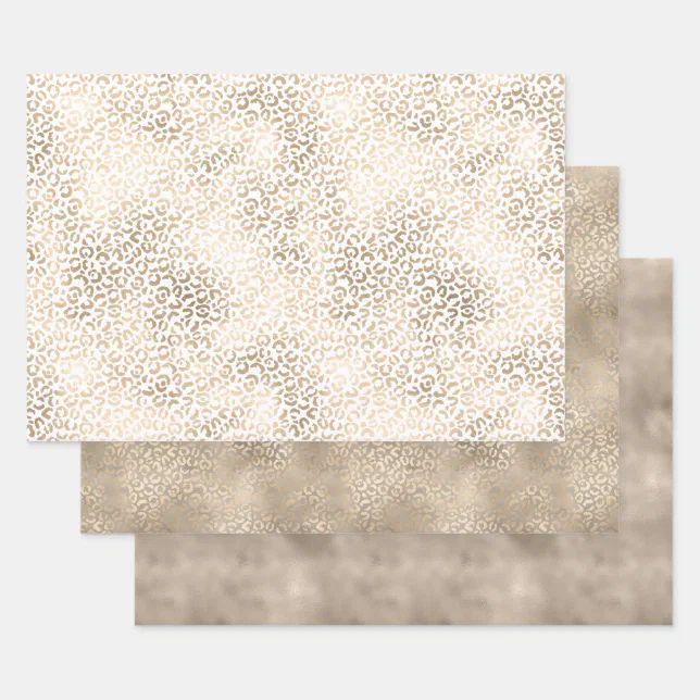 Gold Bronze Leopard Print Wrapping Paper Sheets | Zazzle