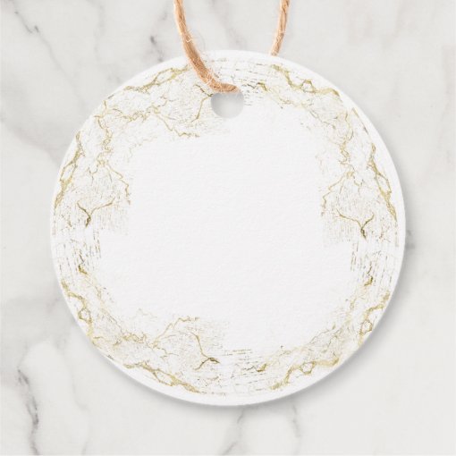 Gold Brush Stroked Border Favor Tags | Zazzle