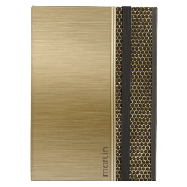 Gold Brushed Aluminum With Metallic Mash iPad Air Cover | Zazzle