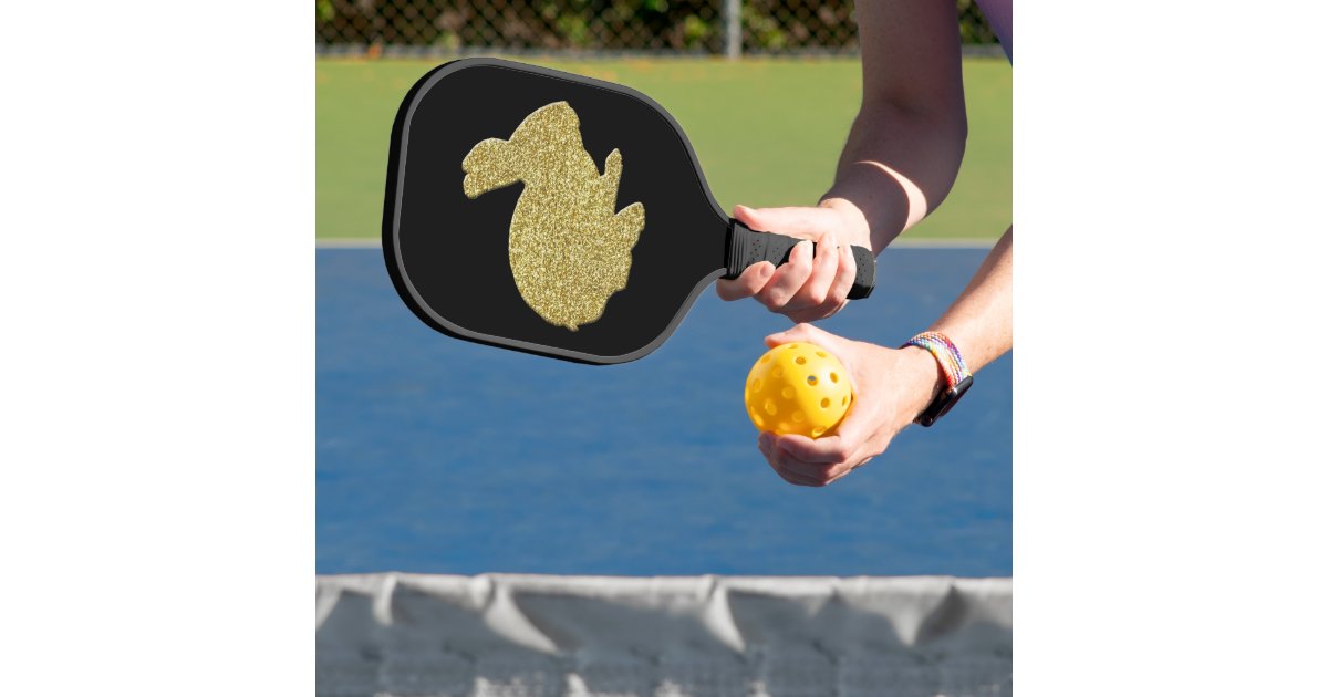 Gold Bunny Rabbit Pickleball Paddle | Zazzle