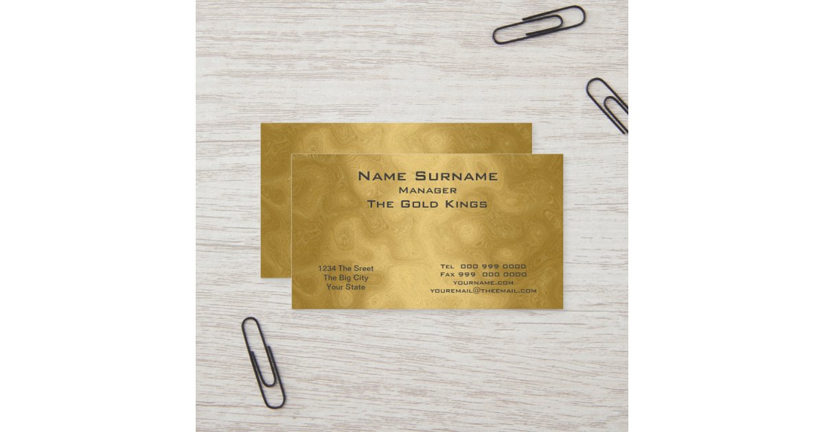 Gold business Business Card | Zazzle