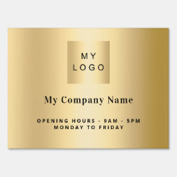 Gold business company logo sign | Zazzle