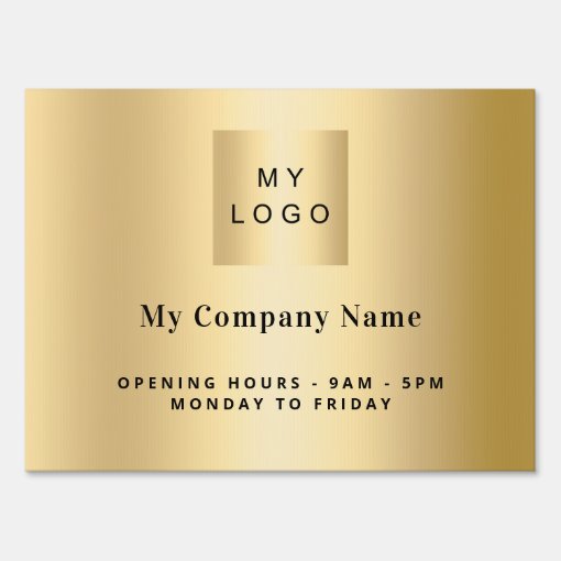 Gold business company logo sign | Zazzle