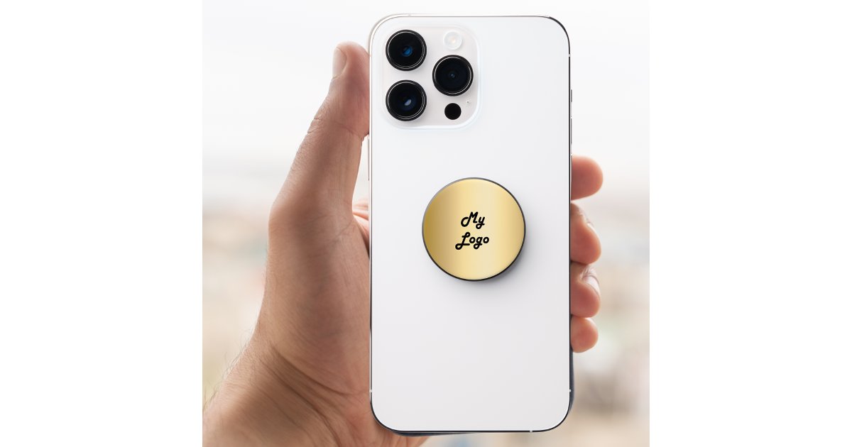 Gold business logo PopSocket | Zazzle