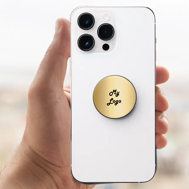 Gold business logo PopSocket | Zazzle