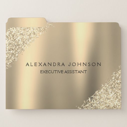 Gold Business Professional Sparkle Glitter File Folder | Zazzle