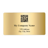 Gold business QR code return address shipping Label | Zazzle