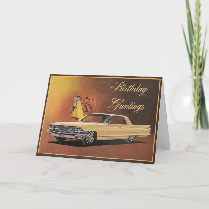 Gold Cadillac Elegant Birthday Card | Zazzle.com
