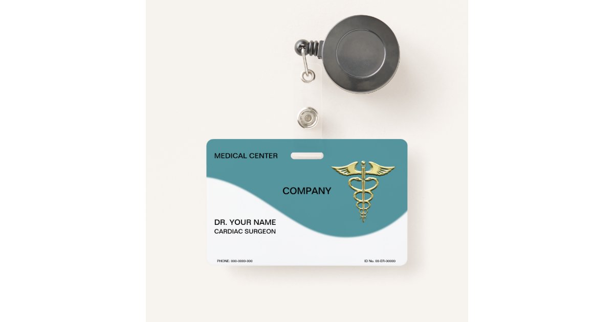 Gold Caduceus Badge | Zazzle