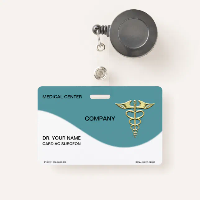 Gold Caduceus Badge | Zazzle