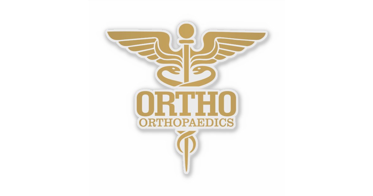 Gold Caduceus (ORTHO) Sticker | Zazzle