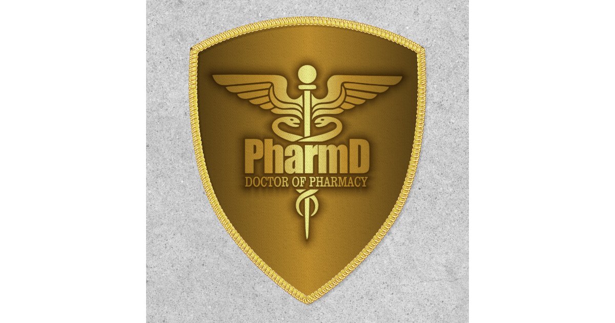 Gold Caduceus (PharmD) patch | Zazzle
