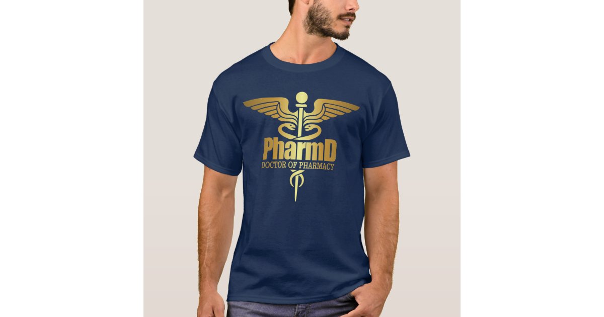 Gold Caduceus (PharmD) T-Shirt | Zazzle