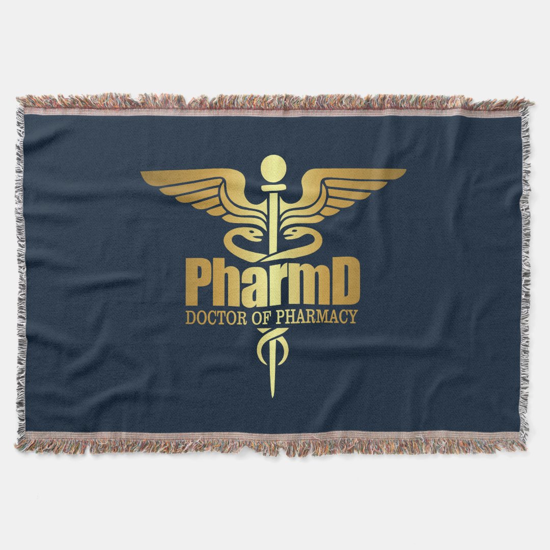 Gold Caduceus (PharmD) Throw Blanket | Zazzle
