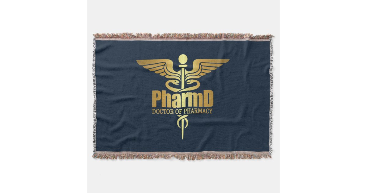 Gold Caduceus (PharmD) Throw Blanket | Zazzle