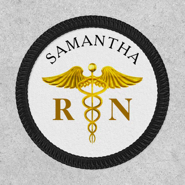 Gold Caduceus Registered Nurse Patch | Zazzle