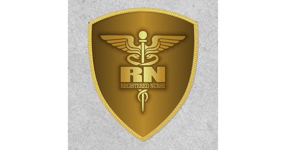 Gold Caduceus (RN) Patch | Zazzle