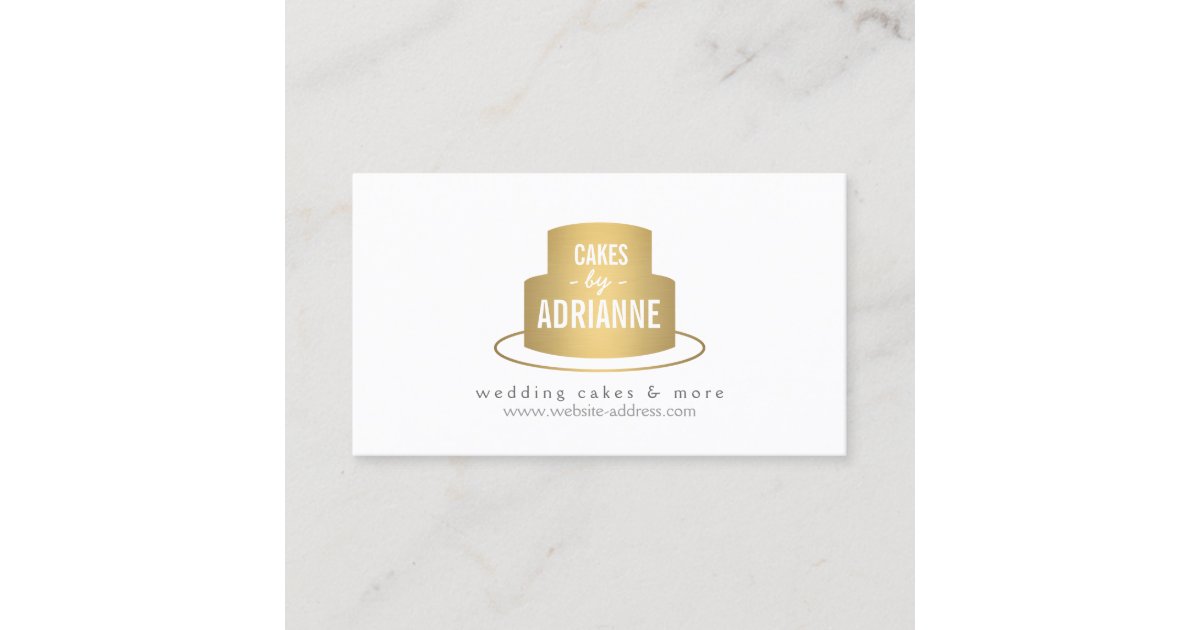 Gold Cake Logo I for Bakery, Cafe, Chef Business Card | Zazzle