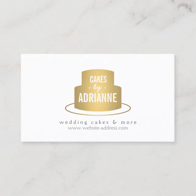 Gold Cake Logo I for Bakery, Cafe, Chef Business Card | Zazzle