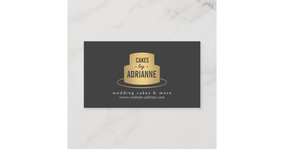 Gold Cake Logo II for Bakery, Cafe, Chef Business Card | Zazzle
