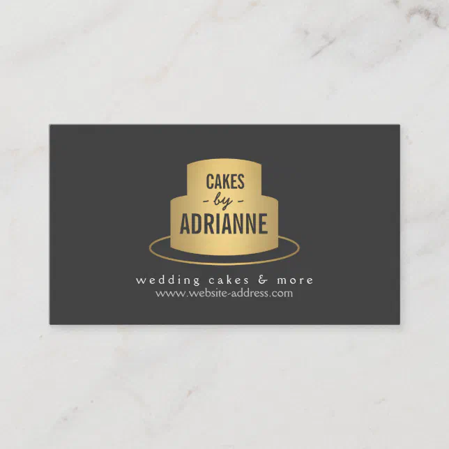 Gold Cake Logo II for Bakery, Cafe, Chef Business Card | Zazzle