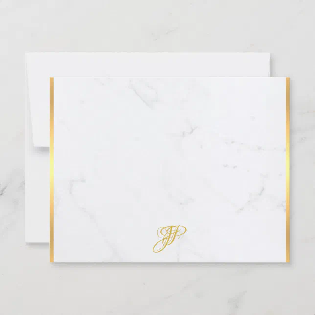 Gold Calligraphed Monogram Marble Modern Template | Zazzle