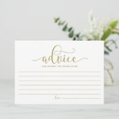 Gold Calligraphy Adivce for the Bride to Be Advice Card | Zazzle