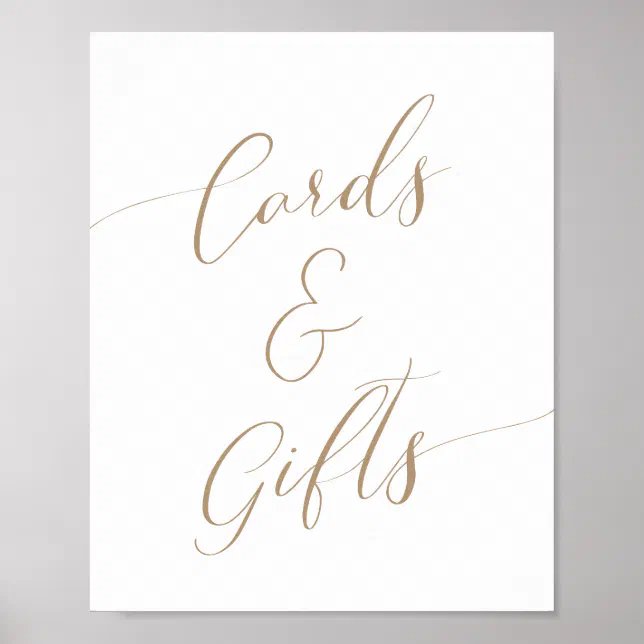 Gold Calligraphy Baby Shower Cards and Gifts Sign | Zazzle