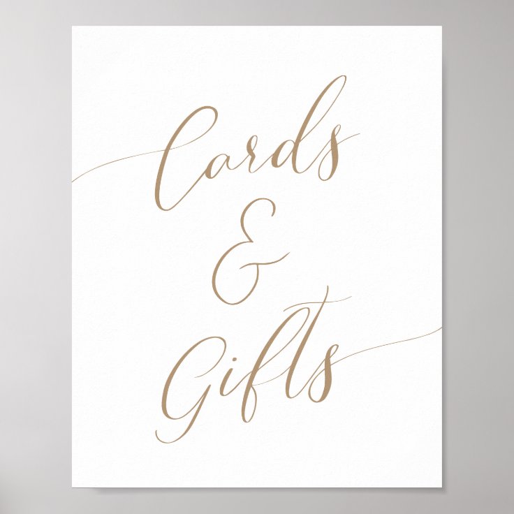 Gold Calligraphy Baby Shower Cards and Gifts Sign | Zazzle