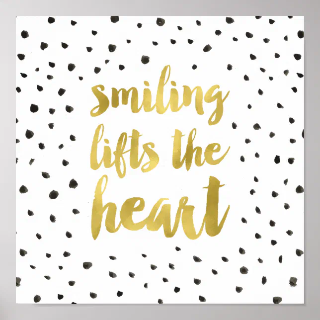 Gold Calligraphy Inspirational Quote Poster | Zazzle