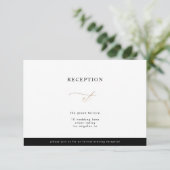 Gold Calligraphy Modern Calligraphy Reception Card | Zazzle